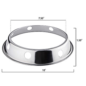 Lake Tian Stainless Steel Wok Ring/Small Metallic Round Bottom Plated Steel Construction Wok Rack Universal Size for Gas Stove Fry Pans (2)