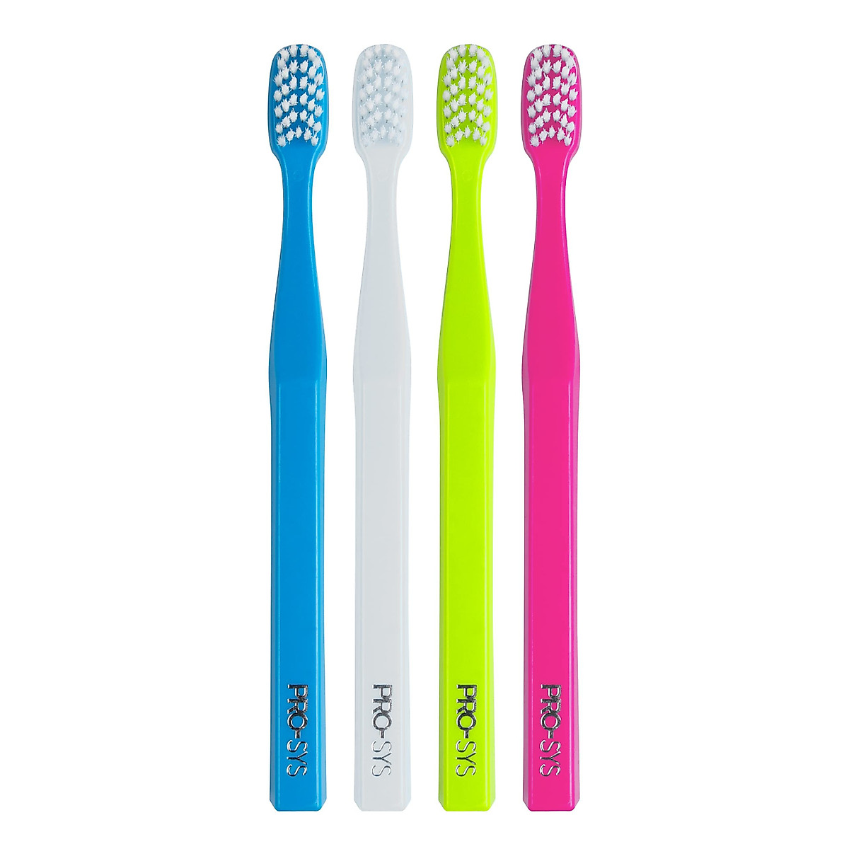 PRO-SYS® Soft Toothbrush for Adult with Sensitive Teeth & Gums, ADA Accepted, with 35-Tuft Wide Dupont® Tynex® Bristles, Pack of 4