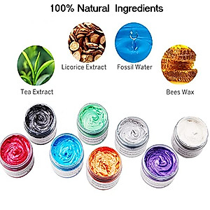 Hair Color Wax, Instant White Hair Wax 4.23 oz, Unisex Natural Hairstyle Pomade Cream, Temporary Hair Pomades for for Party, Cosplay, Halloween