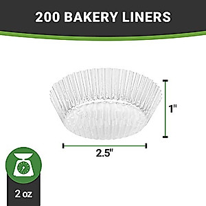 Restaurantware 2 Ounce Mini Cupcake Liners, 200 Greaseproof Mini Muffin Papers - Disposable, Peel Off, Clear Plastic Clear Cupcake Wrappers, For Desserts or Foods, For Weddings, Birthday Parties-