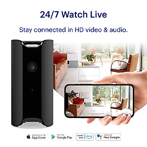 Canary View Indoor Home Security Camera 1080p HD WiFi IP | 24/7 Watch Live Video, Motion Alerts, Two-Way Talk, Night Vision, 10x Zoom, Private Mode, Compatible with Alexa, Google Assistant