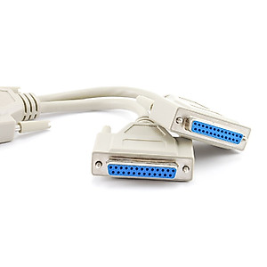 CablesOnline 8 inch DB25 Parallel Male/Dual Female Y-Splitter Printer Cable (YS-005)