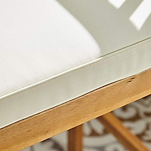 Christopher Knight Home Gill Acacia Patio Bar Stools, 46", Bar-Height, Acacia Wood, Natural Stain with Cream Cushions (Set of 4)