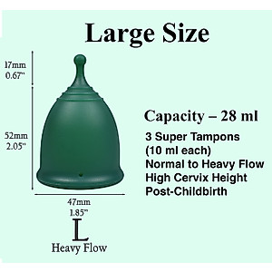 SHORDY Reusable Menstrual Cup (Small & Large) Set of 2 with Box, Medical Grade Silicone, Copa Menstruelle, Period Cup, Heavy & Light Flow, Feminine Hygiene, Tampons, Pads & Disc Alternative for Women