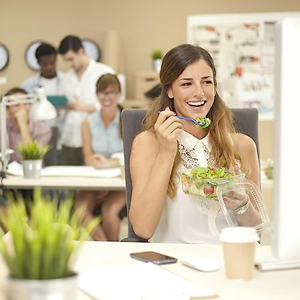 OJYUDD 200 Pack Clear Plastic Square Hinged Food Container,Disposable To Go Containers with Clear Lids,Take Out Square Clamshell Food Boxes for Dessert,Cakes,Cookies,Pasta,Sandwiches