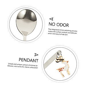 DOITOOL 1 Set Christmas Cutlery Set Christmas Elements Forks and Spoons Fruits Eating Forks Condiments Spoon Multipurpose Eating Spoons Tasting Spoon Cake Fork Stainless Steel Small Tools