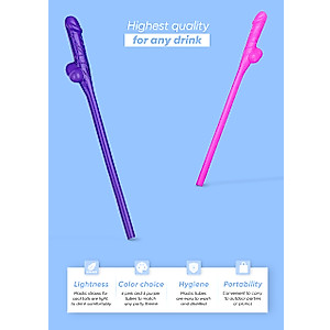Penis Straws Party 12 pcs Pack, Willy Penis Decorations Bachelorette Party Straws Naughty Bridal Drinking Games, Funny Drinking Straws, Crazy Straws Bride