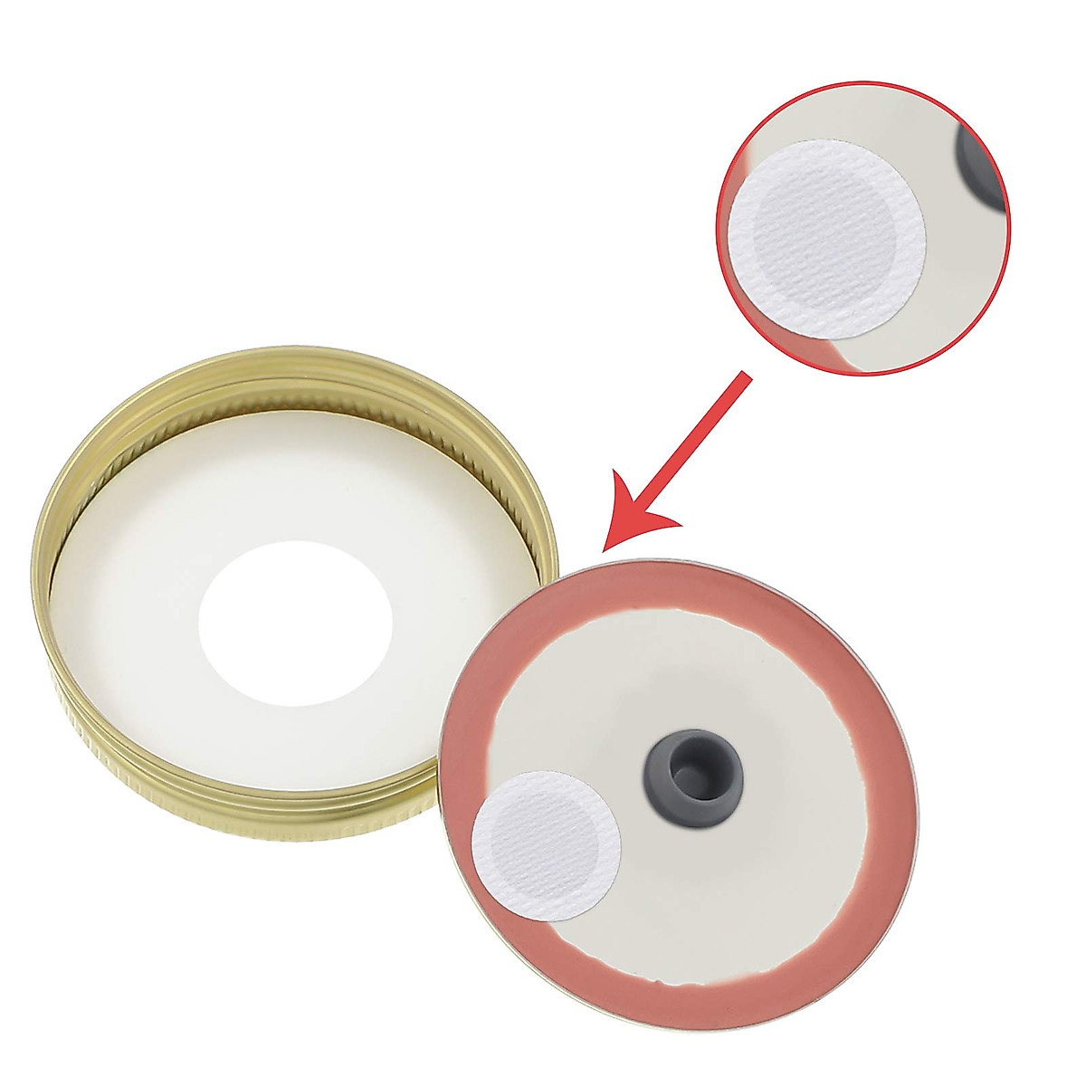 Zonon 128 Pieces Synthetic Filter Paper Stickers 20 mm 0.3 μm Synthetic Filter Disc Tape Mushroom Applied Under Wide Mouth Mason Jar Filter for Mushroom Cultivation