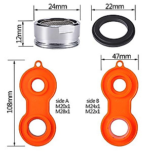 KWOKWEI M24 Sink Aerator Replacement Parts - 12 PCS Brass Shell Aerators with 15/16-Inch Male Threads for Kitchen & Bathroom Faucets