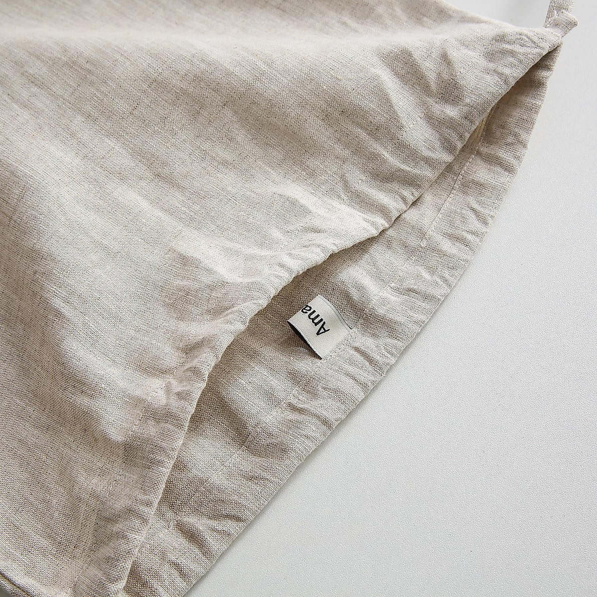 Amazhiyu Pure Linen Washable Drawstring Laundry Hamper Bag Dirty Clothes Storage for College Dorm or Travel Yellow