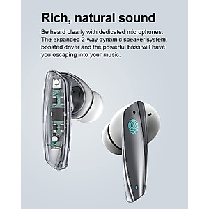 GUANDA TECHNOLOGIES CO., LTTrue Wireless Stereo Bluetooth Earbuds with Charging Case, Bluetooth 5.0 in-Ear Stereo Headphones, Built-in Mic, Premium Sound Earphones, Deep Bass, HiFi Audio, Sports White