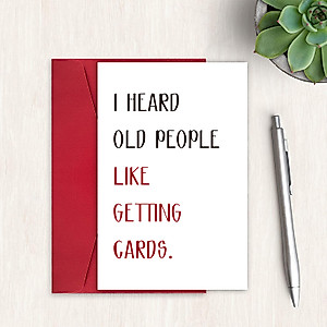 Ulbeelol Rude Birthday Card, Funny Birthday Card for Bestie, Sarcastic Birthday Card for Him, Friend Birthday Card, I Heard Old People Like Getting Cards