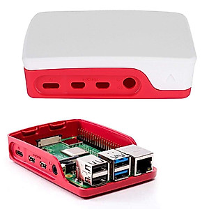 Raspberry Pi 4B Case, Enclosure for Raspberry Pi 4B Classical Red and White Raspberry Pi 4 Case with Suction Pad for Raspberry Pi Model