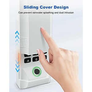 Universal Fingerprint Garage Door Keypad Fit for Liftmaster Chamberlain Craftsman Opener Unlock with Fingerprint Control Multiple Doors Replace 877max G940EV-P2 877Lm Wireless Keyless White