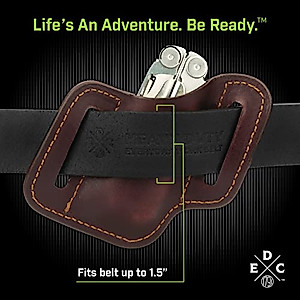 1791 EDC Multitool Sheath, Leather Case Pouch for Belts - Compatible with Full Size Leatherman, Gerber, SOG and Similar Sized Multitools - Canted, Easy Slide, Burgandy