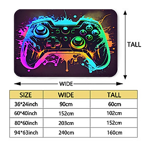 NEBOTON Gaming Rug with Colorful Game Controller Design for Game Room, Gaming Room, Boys' Bedroom, and Living Room 36x24inches