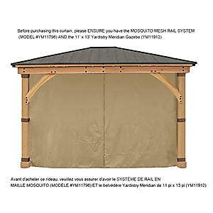 APEX GARDEN Replacement 4-Side Curtain for 11 ft. x 13 ft. Meridian Gazebo (Beige)