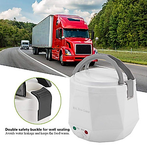 Fdit Mini Rice Cookers 24V 1.3 L Electric Rice-cooker Food Steamer for Truck Car Cooking for Soup Porridge Rice Noodles Portable 180W(white)