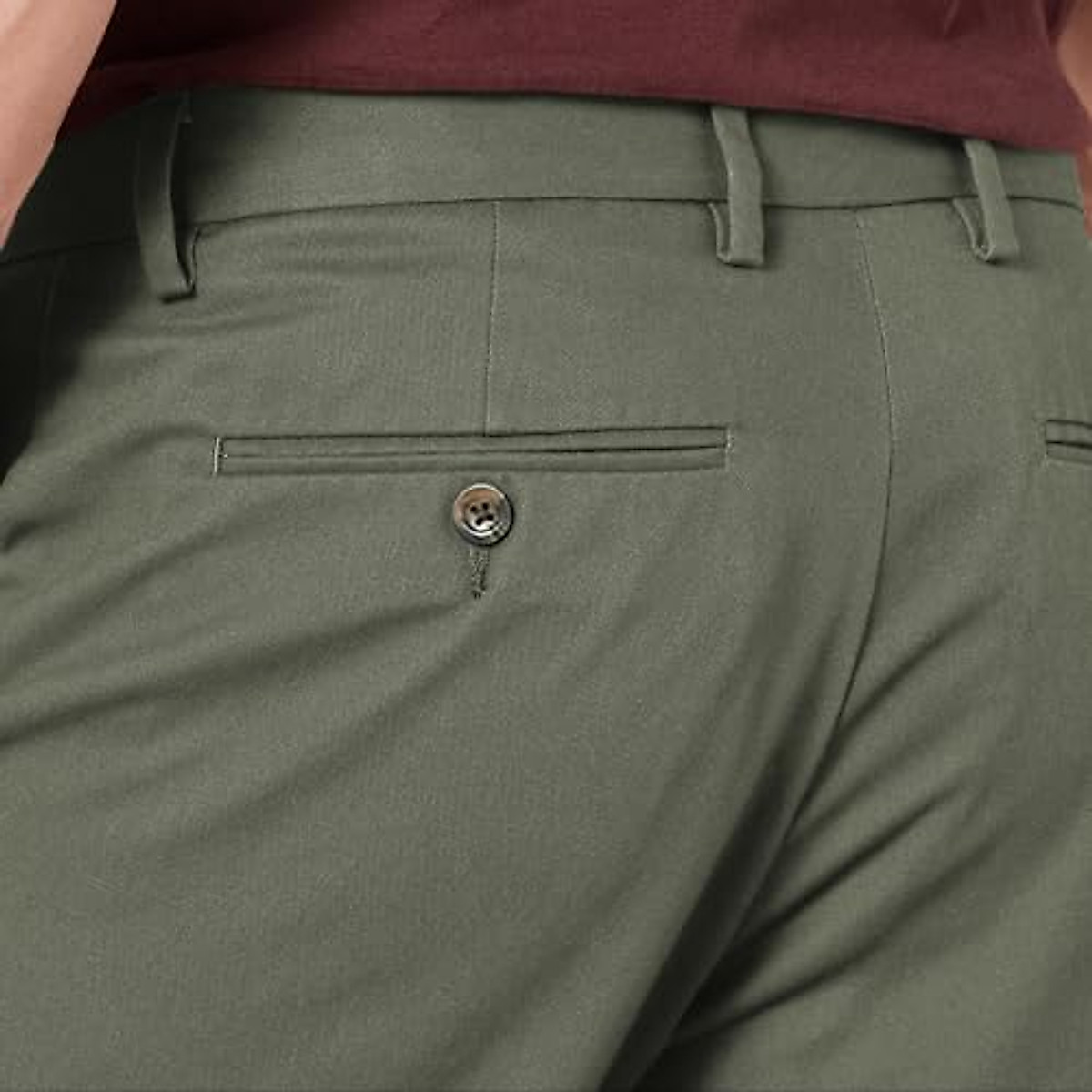 Amazon Essentials Men's Slim-Fit Wrinkle-Resistant Flat-Front Chino Pant, Dark Olive, 33W x 32L