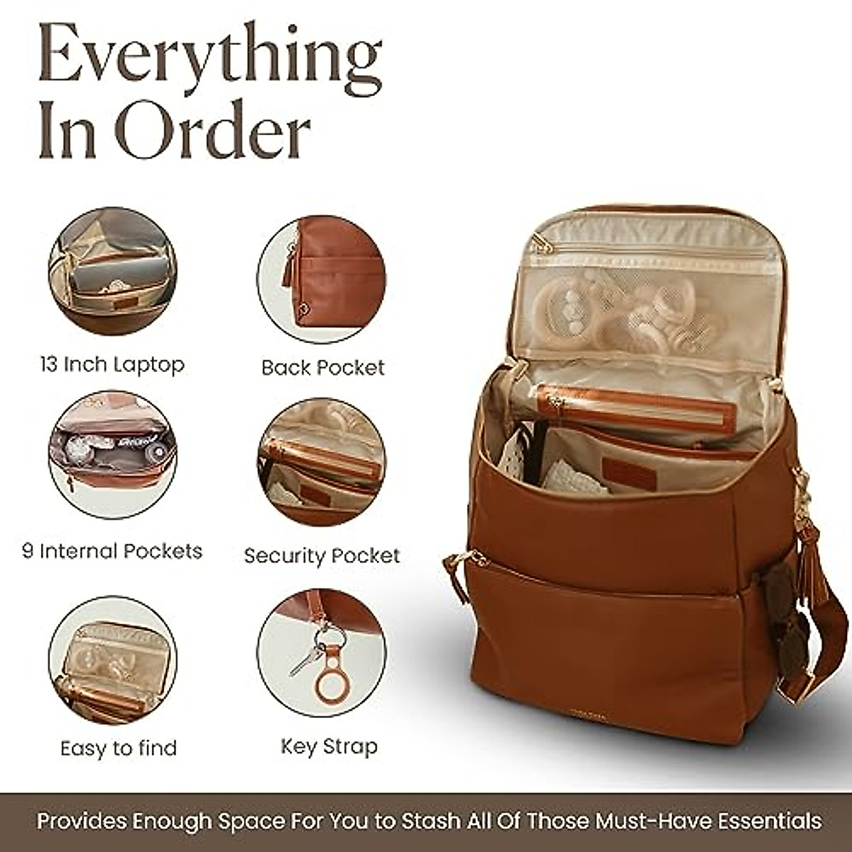 THEA THEA Premium Callie Diaper Bag Backpack | Baby Essentials Travel Diaper Bags | Spacious, Water Repellent & Stylish | Multipurpose Diaper Bag with 11 Interior pockets | Baby Shower Gifts - Unisex