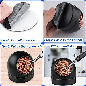 Generic Soldering Iron Tip Cleaner - Non-slip Solder Tip Cleaning Wire Ball & Base Holder Soft Coiled Brass Tip Cleaner Kit (No Water)