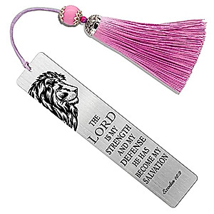 YUWANTR The Lord is My Strength and My Defense Metal Bookmark Book Lover Gifts for Women Teens Students Friends Bookworm Readers Christian Religious Gifts for Women Men