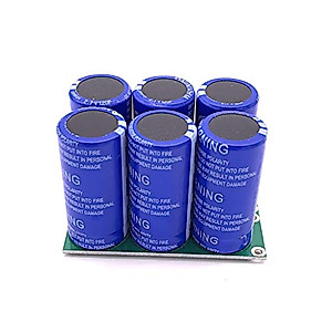 caralin 6Pieces 2.7V 120F Super Farad Capacitor Double Row with Protection Board 16V 20F