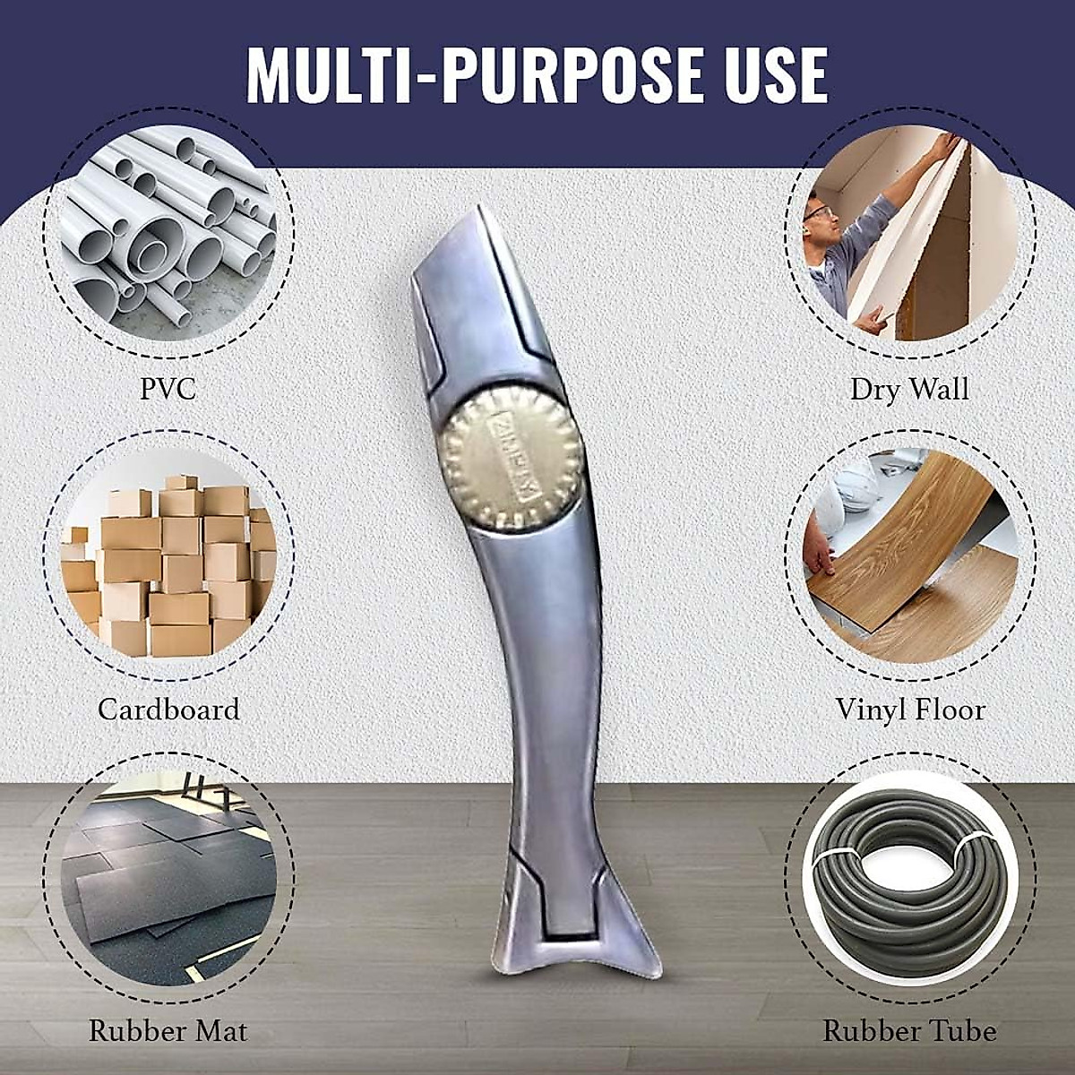 Zimpty ZY380 Heavy Duty 4 Pack Shark Knife Vinyl Knife Utility Knife with 24pc Blades Combo Set(4-Pack)