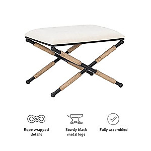 Linon Home Décor Farrow Campaign Accent Stool, Black