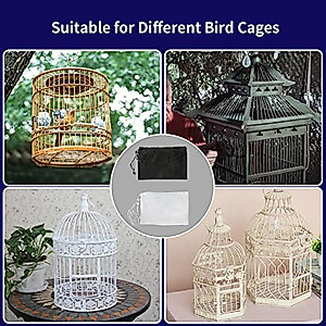 BKDMZZMY Bird Cage Seed Catcher, 2 Pack Large Bird Cage Covers, Birdcage Nylon Mesh with Swing Stretchy Shell Adjustable Drawstring Parrot Cage Skirt Traps Cage Soft Airy Net (White and Black)