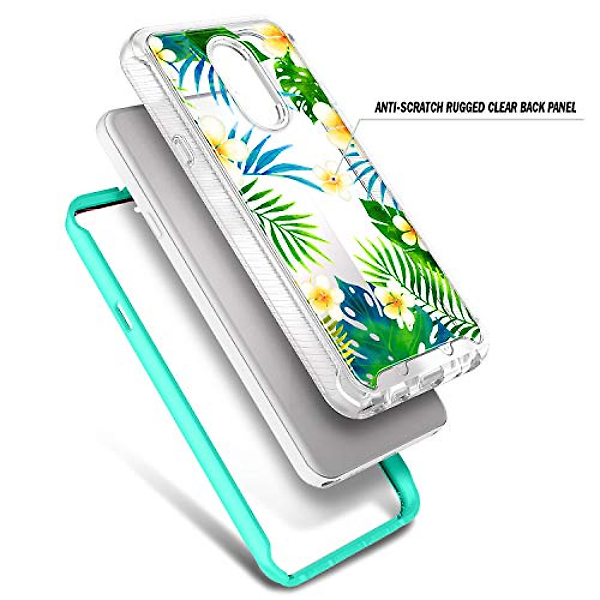 E-Began Case Compatible for LG Stylo 5 with [Built-in Screen Protector], LG Stylo 5V/Stylo 5X/Stylo 5 Plus, Full-Body Protective Rugged Bumper Cover, Shockproof Impact Resist Case -Hawaii