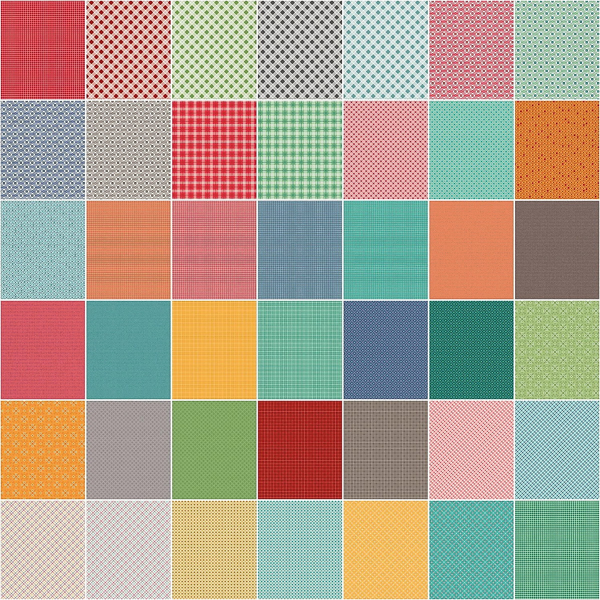 Lori Holt Bee Plaids 5" Stacker 42 5-inch Squares Charm Pack Riley Blake Designs 5-12020-42
