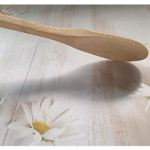 9 Inch Bamboo Rice Scoops Paddles, Wooden Non-stick Rice Spatula, Large Wood Serving Salad Spoons Scooper for Cooking, Stirring Soup, Sushi Kitchen Utensil Set (3 Pack)