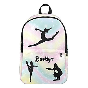 Gymnastic Personalized Backpack for Teen Boys Girls ,Custom Travel Backpack Bookbag Casual Bag with Name Gift