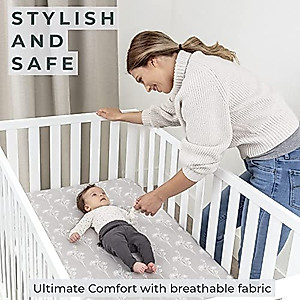 Pobibaby - 2 Pack Premium Fitted Baby Girl Crib Sheets for Standard Crib Mattress - Ultra-Soft Jersey Knit, Safe and Snug, and Stylish Floral Crib Sheet (Wildflower)