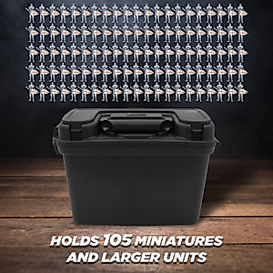 CASEMATIX Miniature Storage Hard Shell Figure Case - 105 Slot Figurine Carrying Case with Customizable Foam Tray Compatible with Warhammer 40k, DND & More!