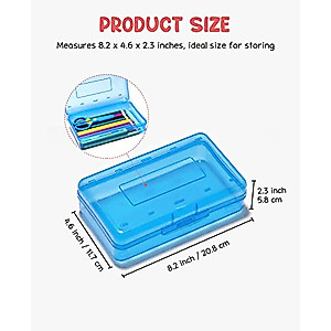 GAMENOTE Plastic Pencil Case Box with Lid Snap Closure, Large Capacity School Supplies Storage Organizer Box for Kids (1)