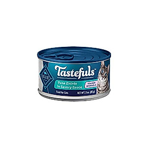 Blue Buffalo Tastefuls Wet Cat Food Morsels, Made with Natural Ingredients | Tuna, 3-oz. Cans (24 Count)