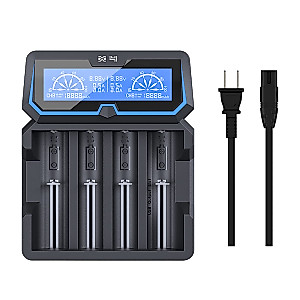 XTAR X4 Extended Version Protected 21700 20700 Battery Charger LCD Display AC Input Port 18650 Charger 2A Fast Charger with Mirco USB Output for Rechargeable 3.6V 3.7V Li-ion 1.2V Ni-MH Ni-CD Battery