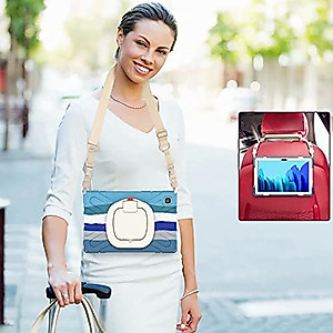 KENOBEE Case for Samsung Galaxy Tab A7 Lite 8.7" 2021 (SM-T220/T225), 360 Multi-Functional Handle-Kickstand Shockproof Cover Built-in Screen Protector & Shoulder Strap & Stylus Holder, Rainbow Blue