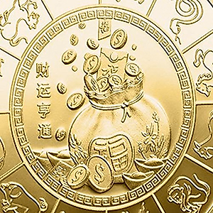 Naysku Chinese Zodiac Rabbit Commemorative, 2023 Years Chinese New Year Rabbit, 2023 New Year of The Rabbit Collectible Coin, Zodiac Rabbit Souvenir Coin Art Craft Decorations New Year Gifts