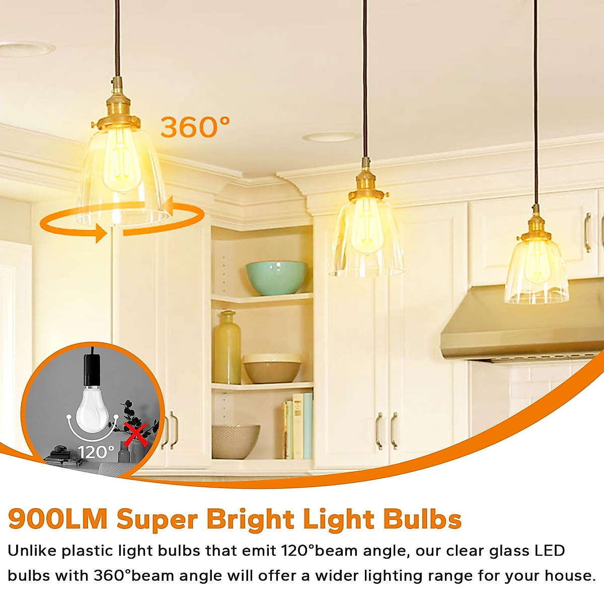 TOBUSA Vintage LED Edison Light Bulbs 60W Equivalent, 900LM Super Bright LED Bulbs, 6W ST58 Antique LED Filament Bulbs, 2700K Warm White, E26 Base Non-Dimmable Bulbs for Home, Office, 12-Pack