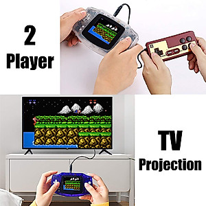 DREAMHAX Two Players Retro Game Console + Game Pad, with 2.8 Inch Screen 400 Retro Games, Double Players Rechargeable TV Connectable, Handheld Game Console Video Games (White)