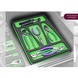 Polar Whale Tool Drawer Organizer Small Pliers Holder Insert Blue Black Durable Foam Tray 15 x 10 Inches 5 Pockets Holds 3 Small Pliers Up to 8 Inch Long Fits Craftsman Kobalt Milwaukee and More