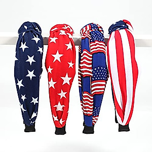 Ardorchid USA Flag Headbands American Patriotic Independence Day 4th of July Headband Red White and Blue Hair Hoop for Women Girls Gifts Hair Accessories