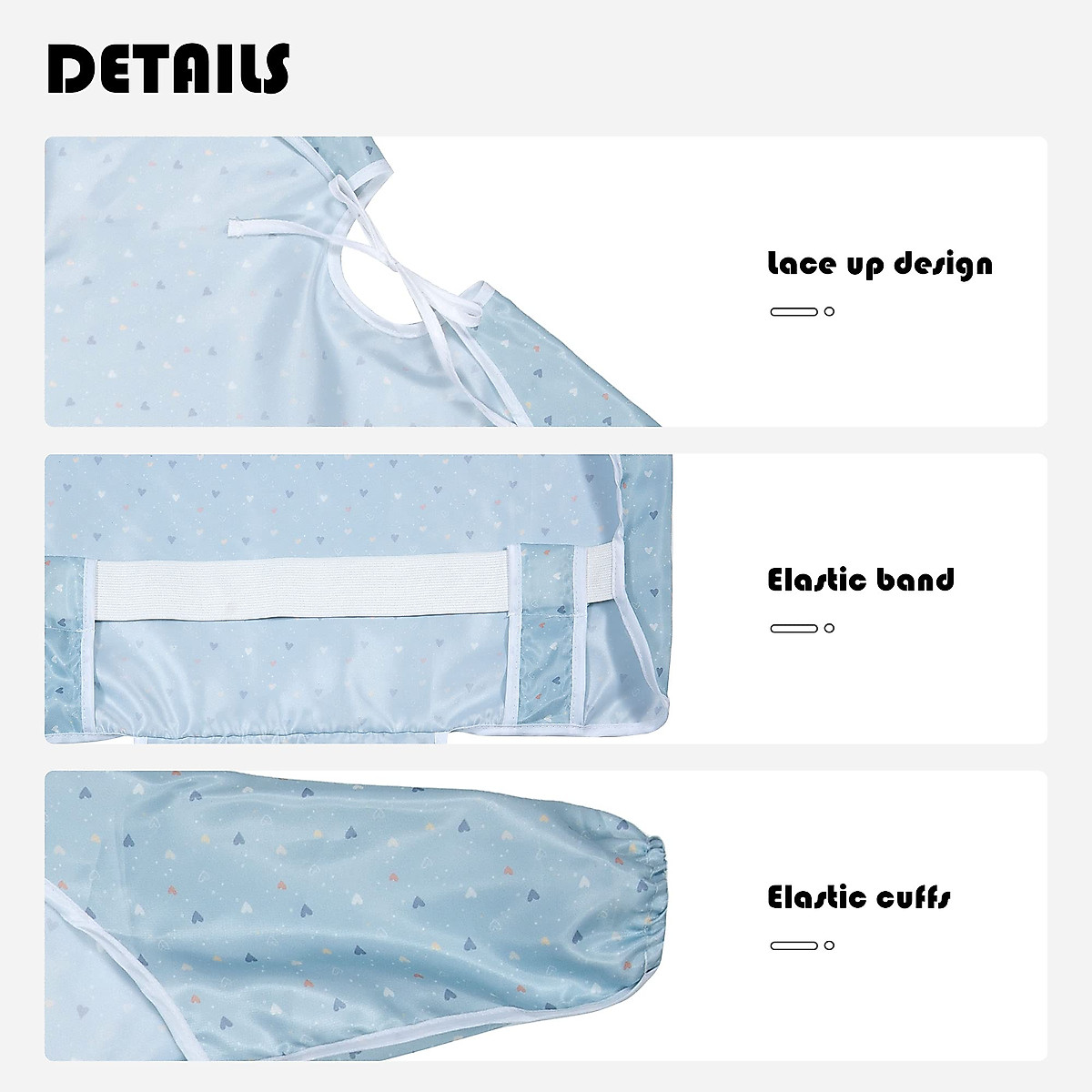 Little Dimsum Baby & Toddler Weaning Bib Coverall, Attaches to High chair, Waterproof Long Sleeve Feeding Smock Apron, Easy to Clean for Eating 6-36 Months