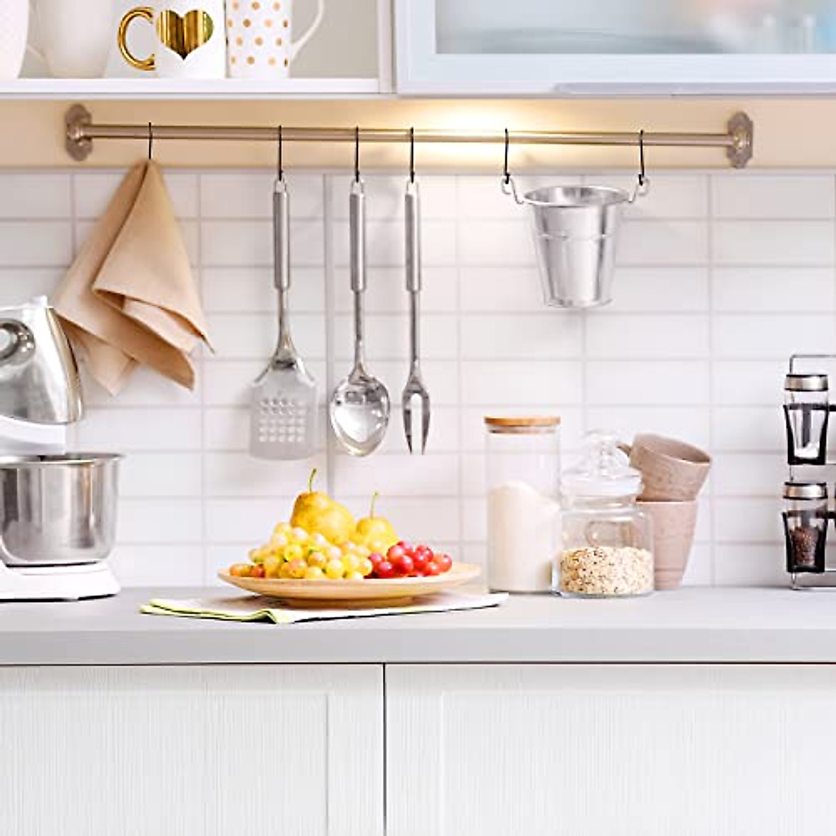 RELBRO 30 Pack 3.7 Inch Black S Shaped Heavy Duty Metal Closet Hooks for Hanging Pots Pans Cups Utensils Pants Clothes Plants Bags Towels