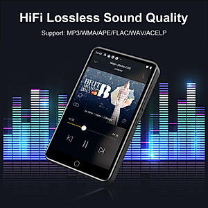 80GB MP3 Player with Bluetooth and WiFi, 4.0" Full Touchscreen Mp4 Mp3 Player with Spotify, Audible, Amazon Music, Android Music Player with Speaker, FM Radio, E-Book, Up to 512 GB