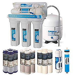 Bluonics 5 Stage Undersink Reverse Osmosis Drinking Water Filter System RO Home Purifier with NSF Certified Membrane with 4 Years of Filter Supply - 15 Total Filters -