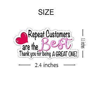 Wailozco 1.5'' Repeat Customers are The Best Stickers,Thank You Stickers,Handmade Stickers,Business Stickers,Envelopes Stickers for Online Retailers,Handmade Goods,Small Business,500 Labels Per Roll